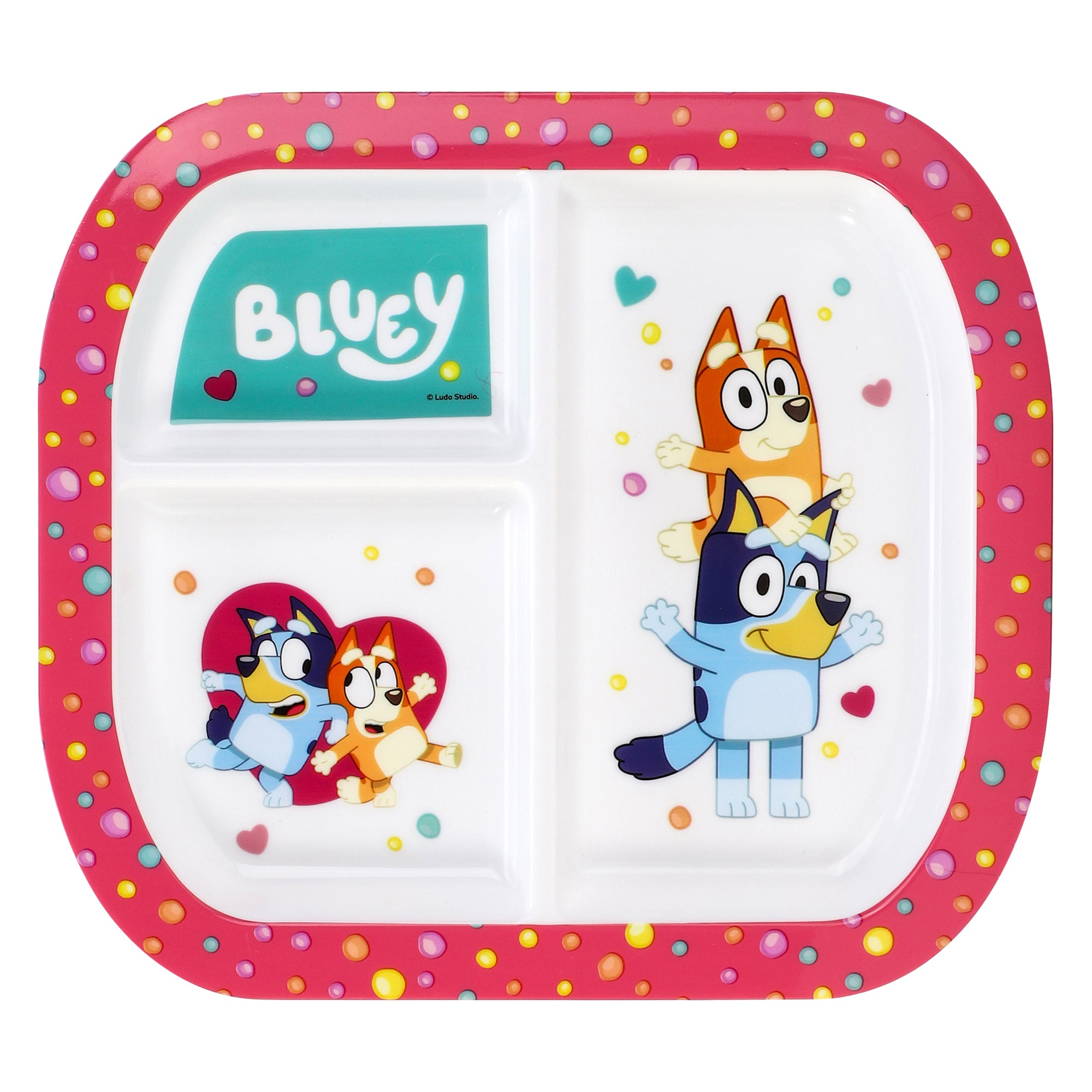 Bluey Pink 3 Section Childrens Divided Breakfast Lunch Dinner Plate ...